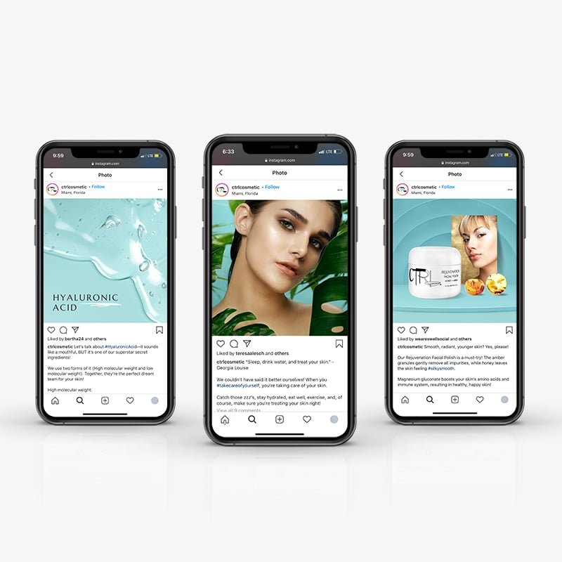 Social media marketing for cosmetics brand | Crème de Mint design Miami